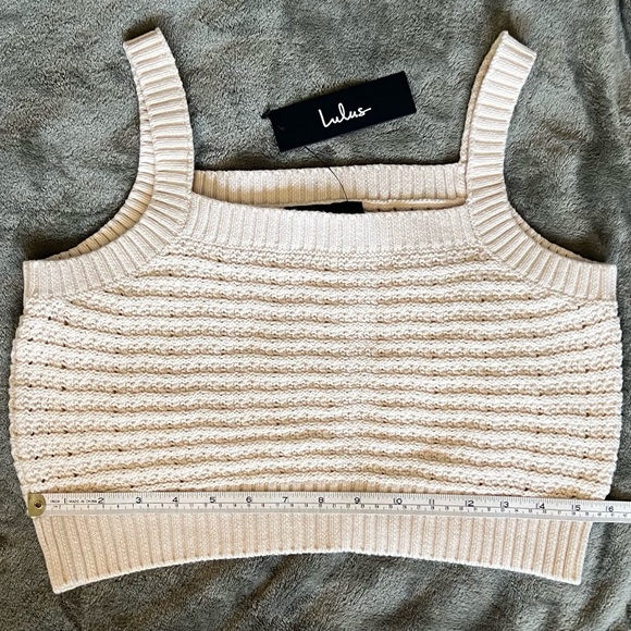 Lulus | Tops | Lulus True Knit Ivory Cotton Sleeveless Cropped Tank ...